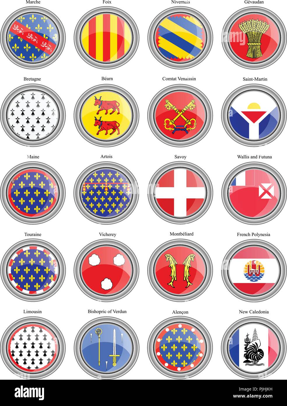 Set of icons. Regions of France flags Stock Vector Image & Art - Alamy