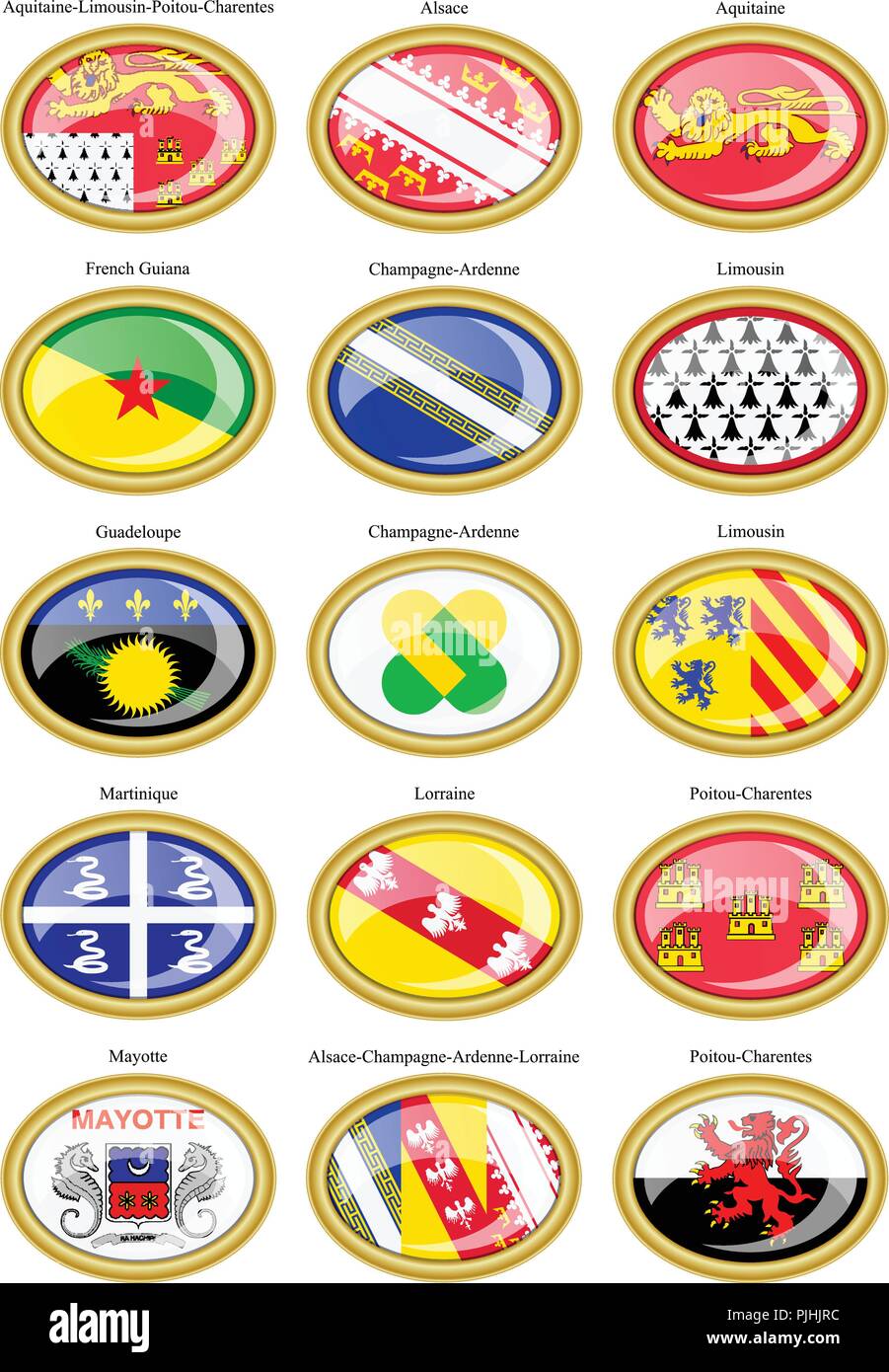 Set of icons. Regions of France flags Stock Vector Image & Art - Alamy