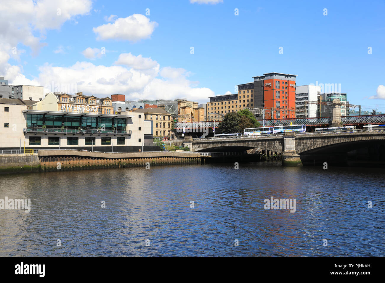 George V road bridge over the River Clyde in central Glasgow, in ...