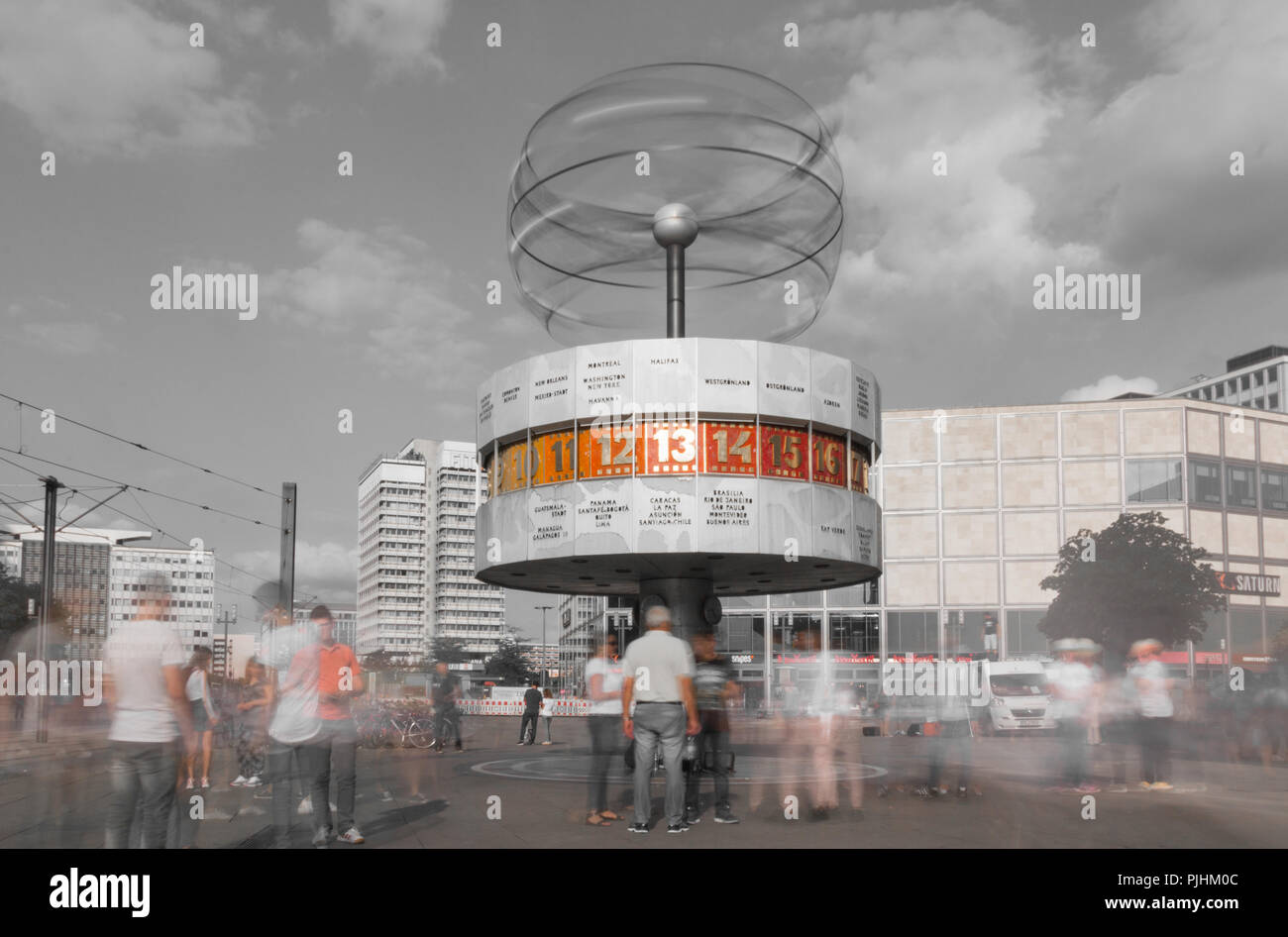 Berlin, Germany - 5 September 2018: View of the world time clock on ...
