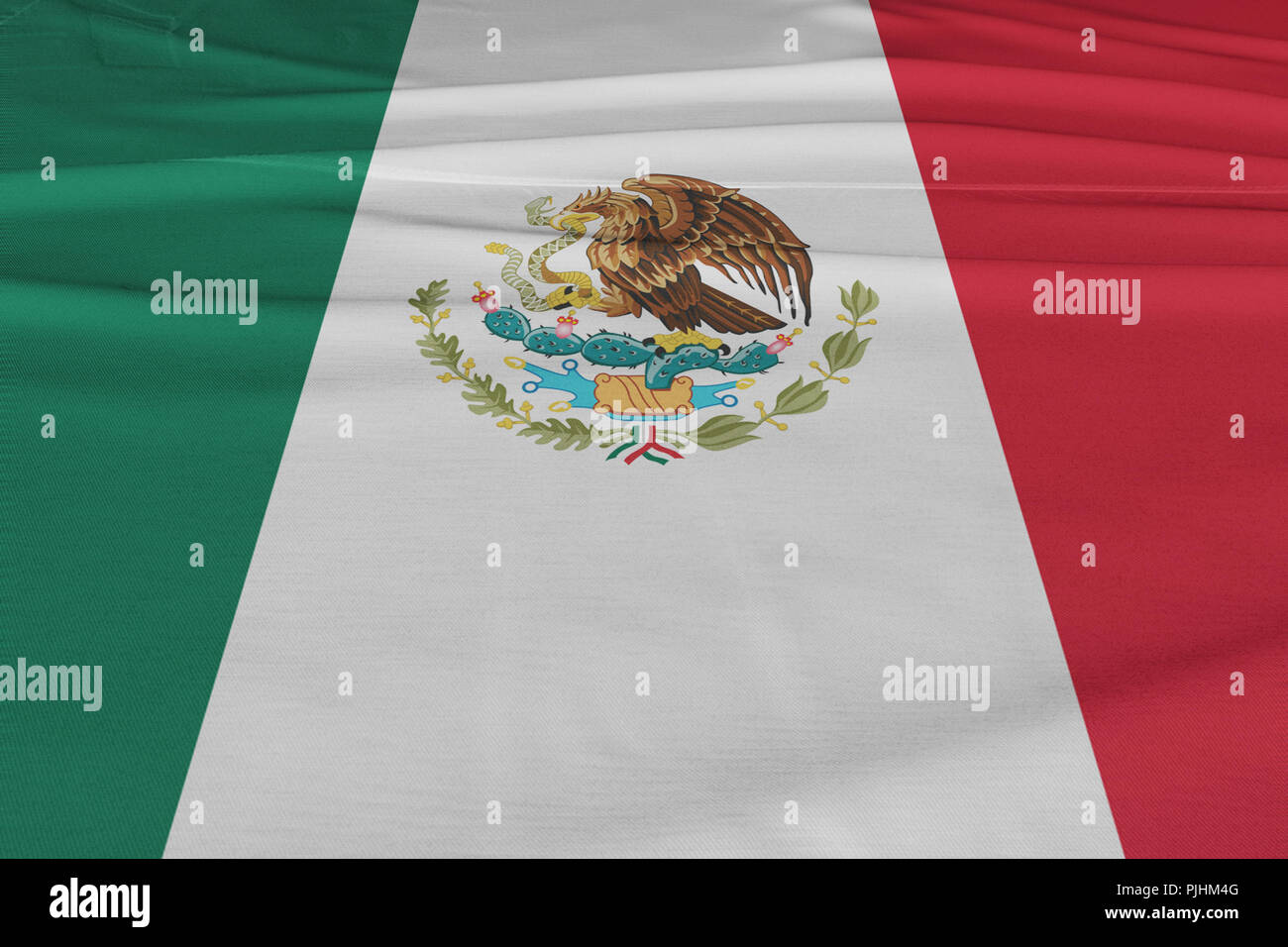 Isolated Mexican Flag waving 3d Realistic Mexican Flag Rendered Stock ...
