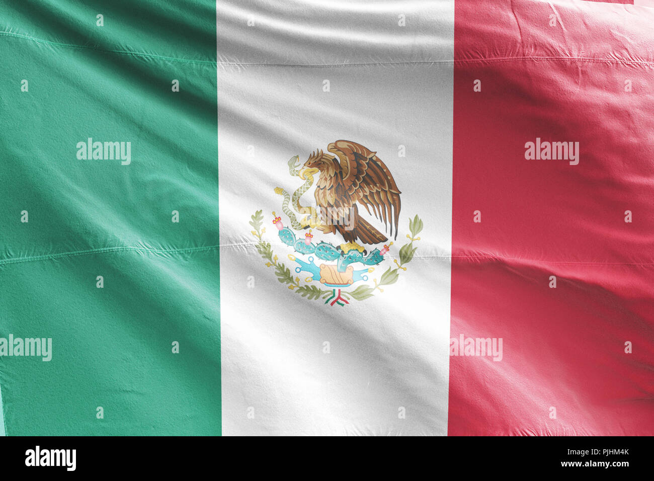 Isolated Mexican Flag waving 3d Realistic Mexican Flag Rendered Stock ...