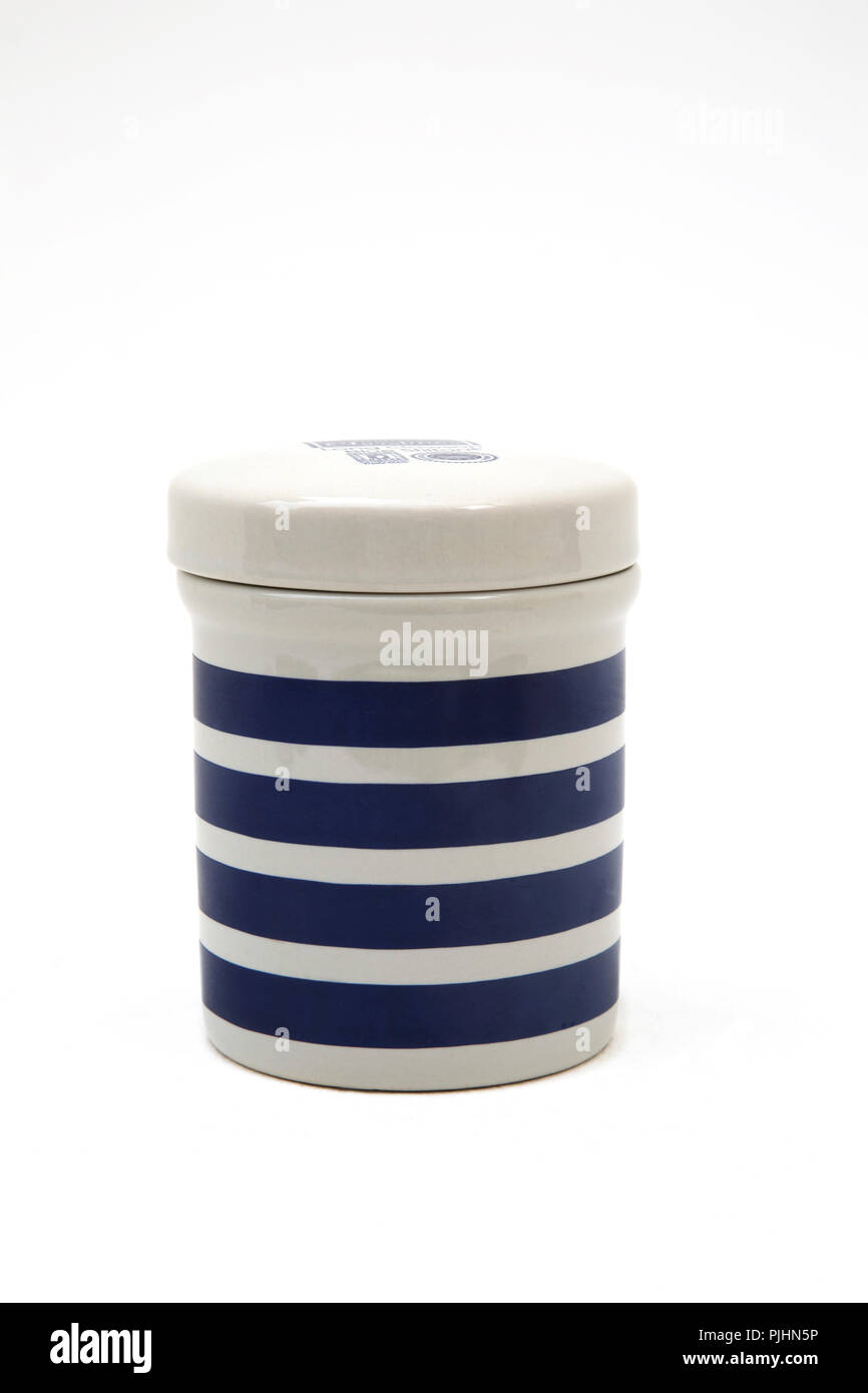 Blue and White Ceramic Stilton Cheese Pot Stock Photo - Alamy