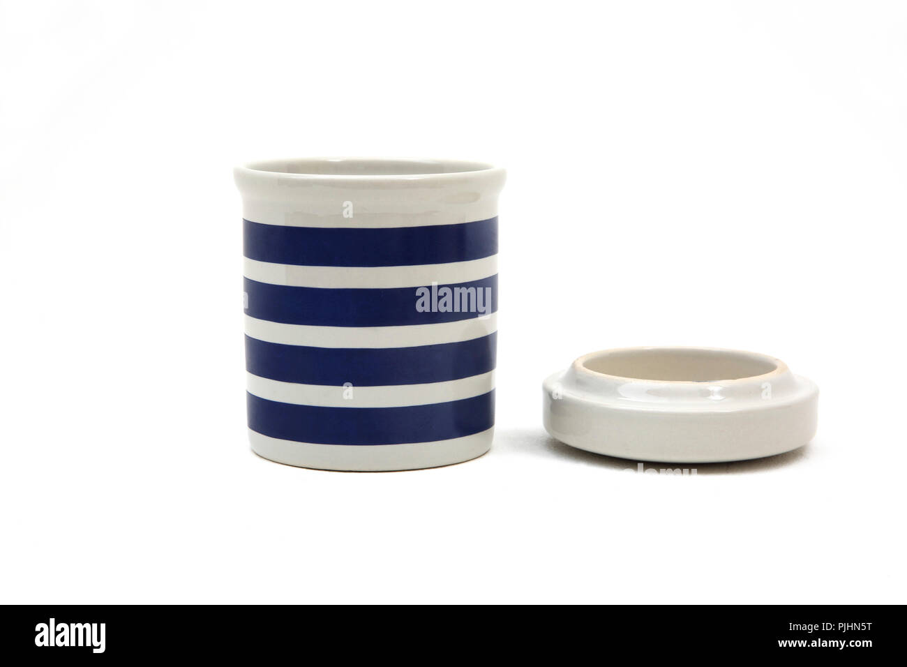 Blue and White Ceramic Stilton Cheese Pot Stock Photo - Alamy