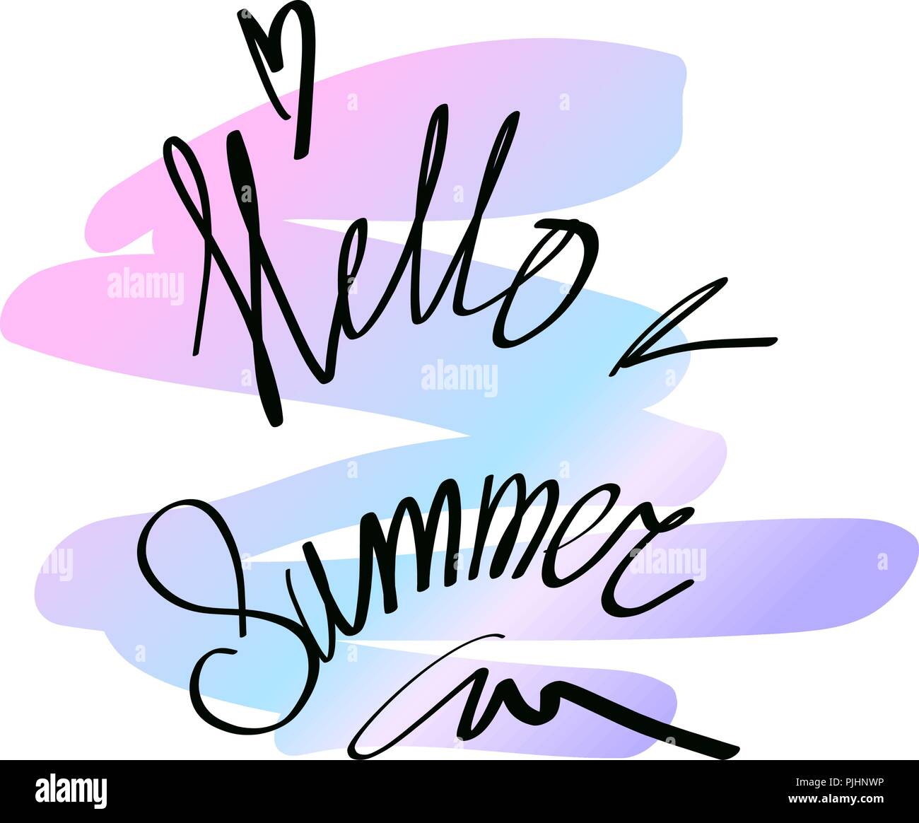 Hand drawn lettering. Hello summer, isolated. Vector illustration ...