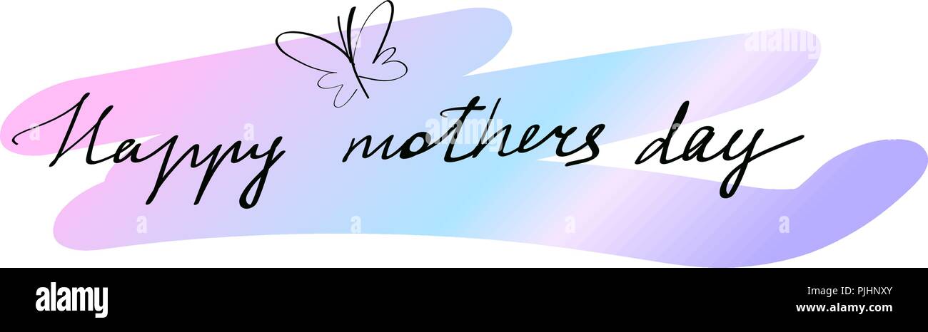 Hand drawn lettering. Happy mothers day isolated. Vector illustration ...