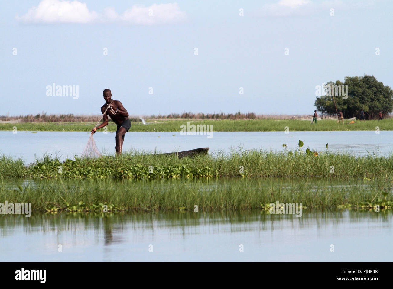 Fisherman Benin. Lake Nokoue. Ganvie. Benin Stock Photo - Alamy