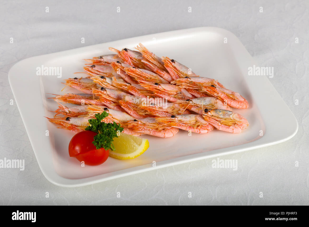 Boiled prawns snack Stock Photo - Alamy