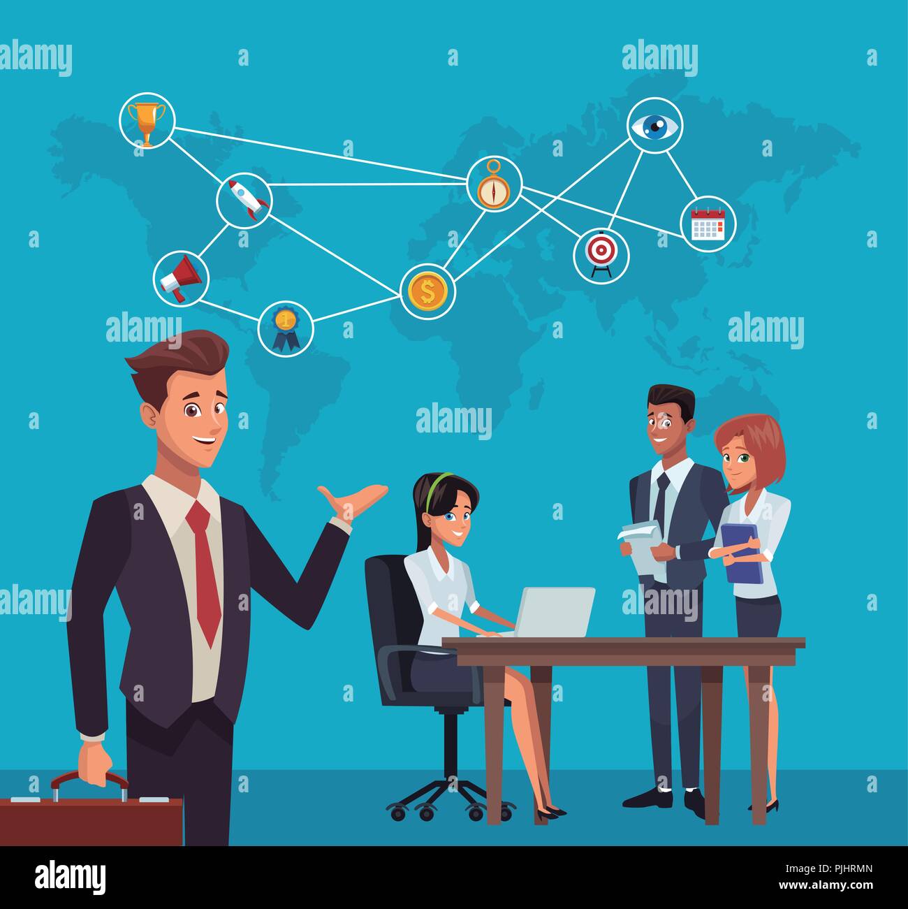 Computer network cartoons Stock Vector Images - Alamy