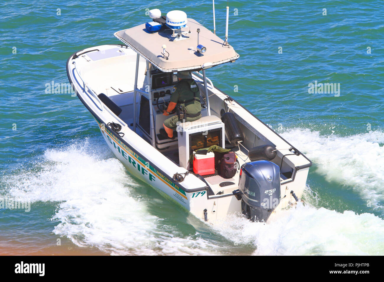 USA. Port Canaveral. Sheriff boat Stock Photo - Alamy