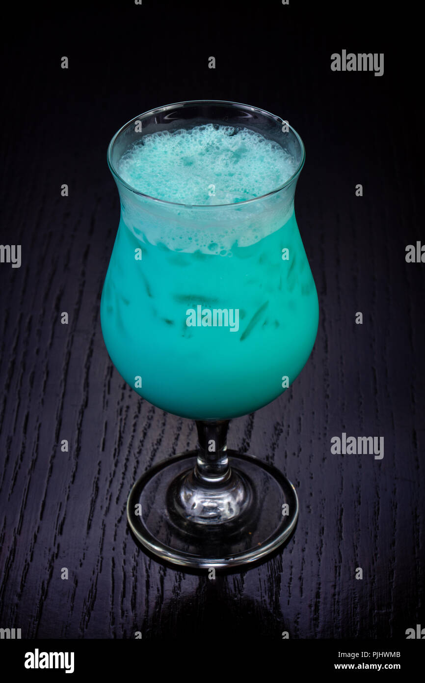 Sweet glass of mint milkshake Stock Photo - Alamy
