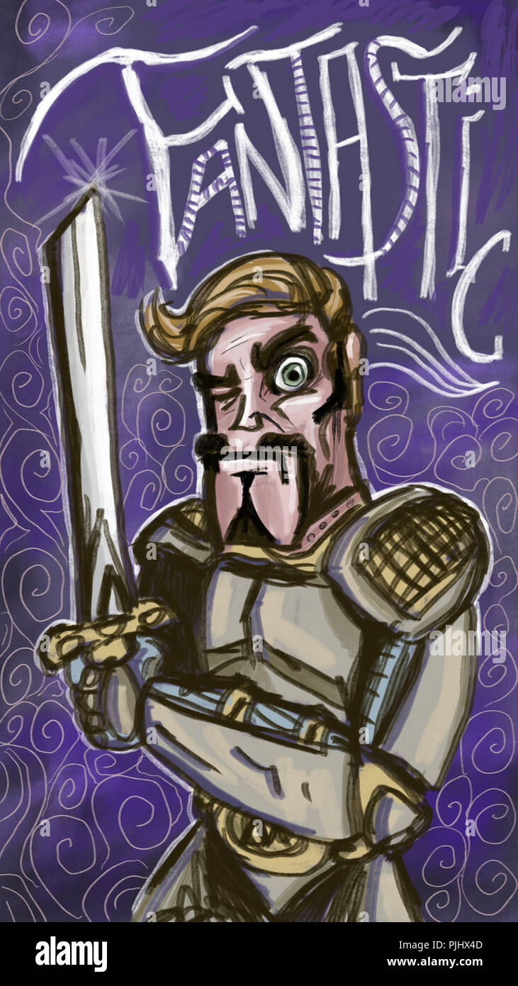 Cartoon knight lance hi-res stock photography and images - Alamy