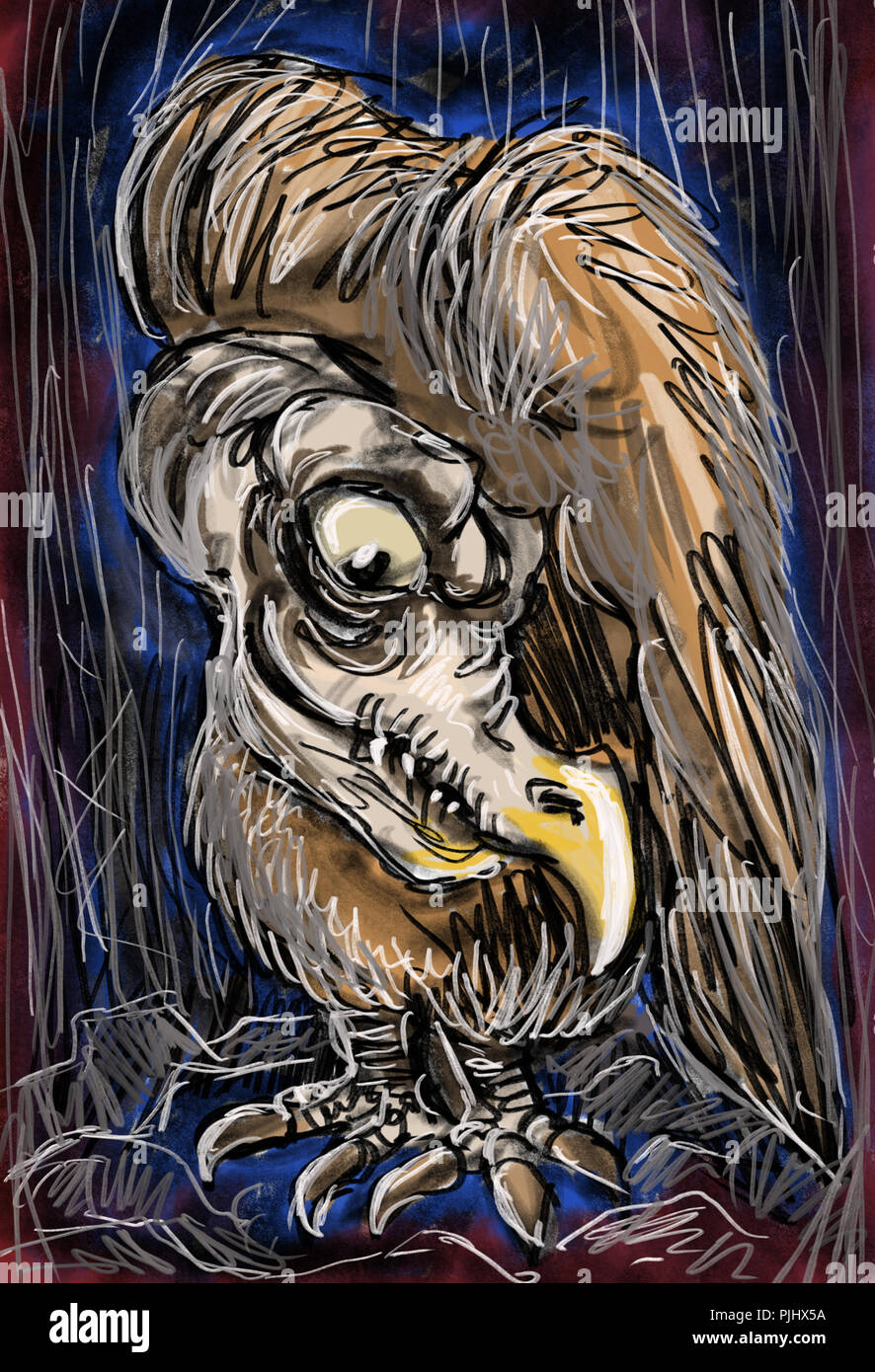 Scary Vulture Cartoon