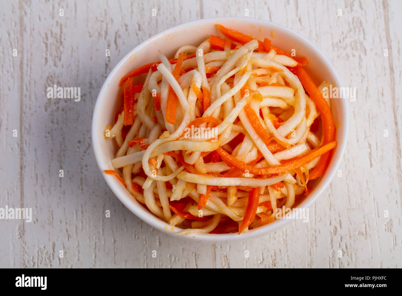 Tasty spicy cut korean carrot Stock Photo - Alamy