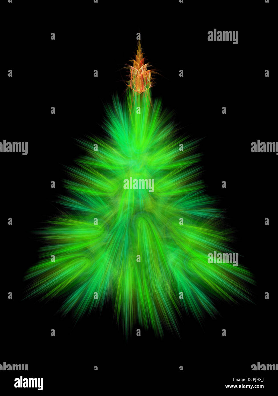 illustration with scene christmas tree in style fractal graphics Stock ...