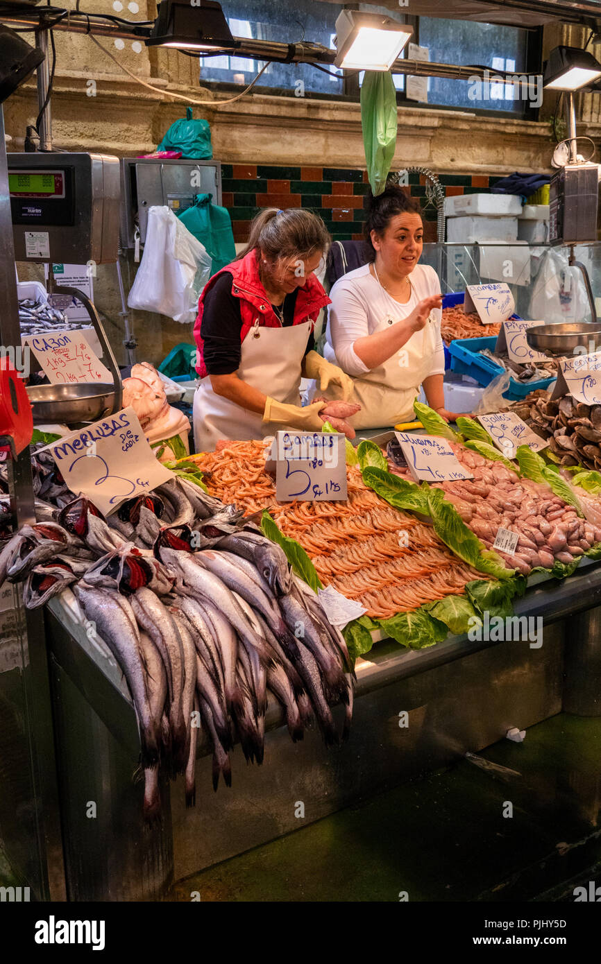 Spain, Jerez de La Frontera, Plaza de Abastos, Mercado Central, central ...