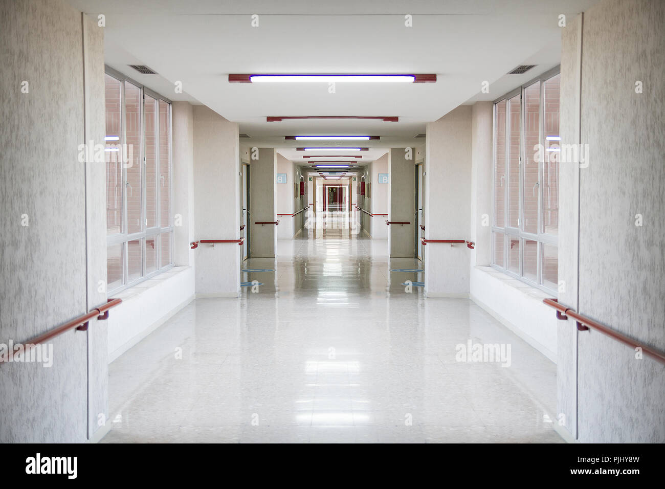 white hospital corridor, clean and hygienic space Stock Photo - Alamy