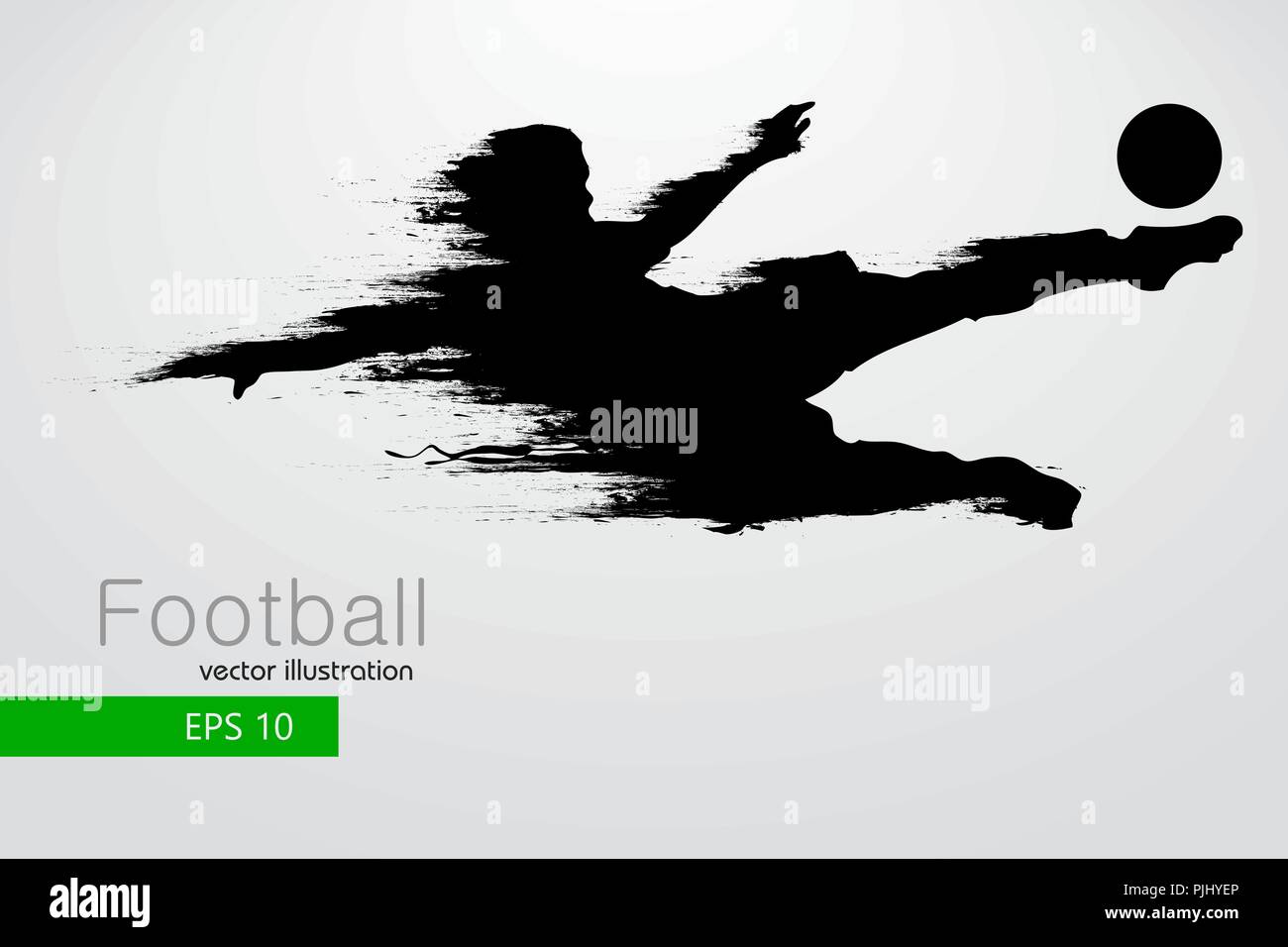 silhouette of a football player. Text and background on a separate ...