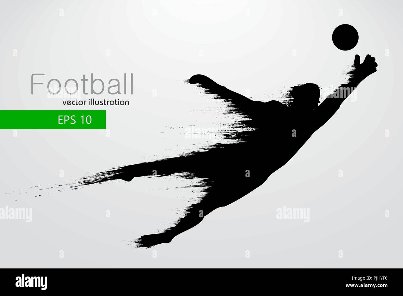 silhouette of a football player. Text and background on a separate ...