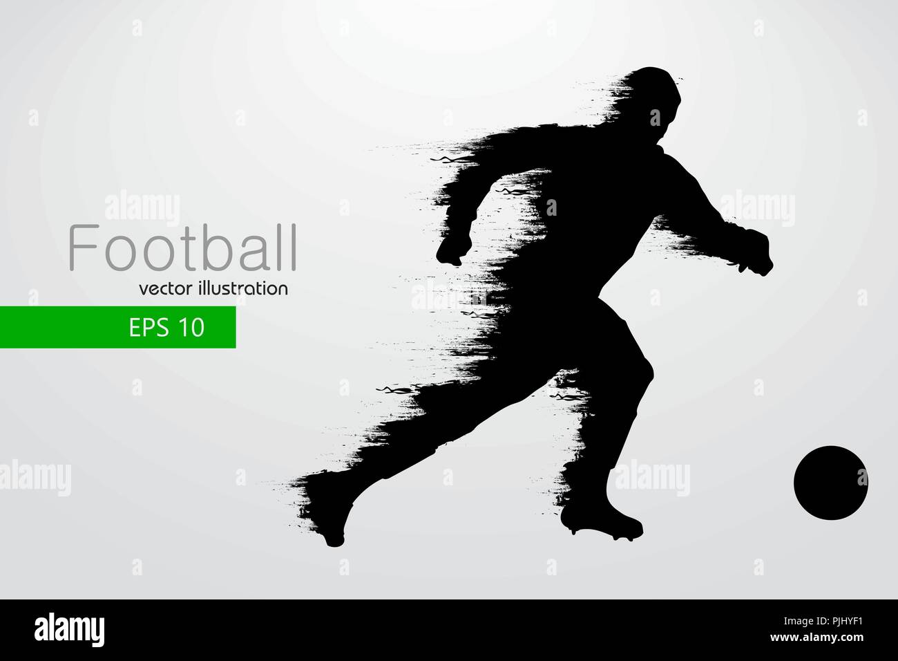 silhouette of a football player. Text and background on a separate ...
