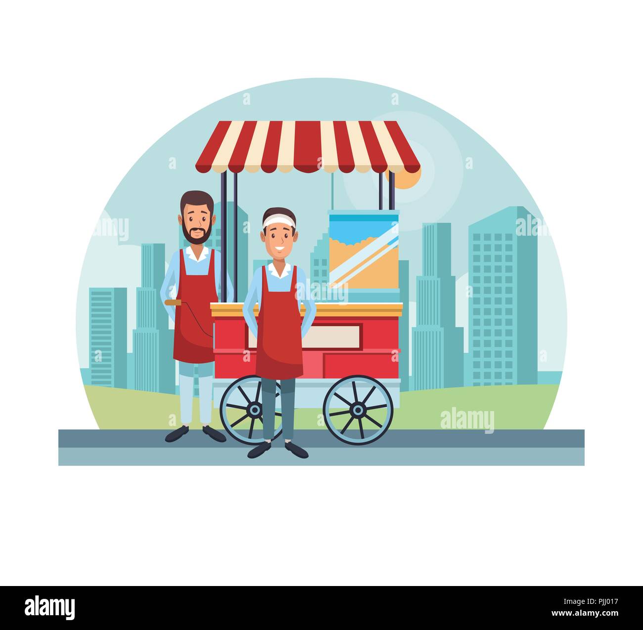 Popcorn cart at city Stock Vector Image & Art - Alamy