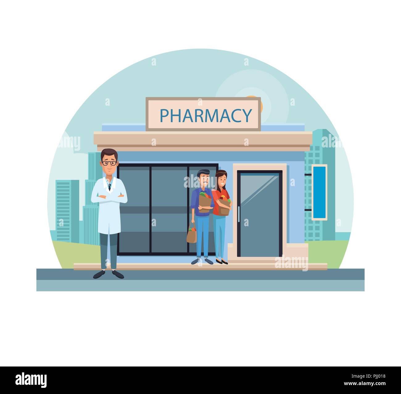 Modern interior pharmacy drugstore Stock Vector Images - Alamy