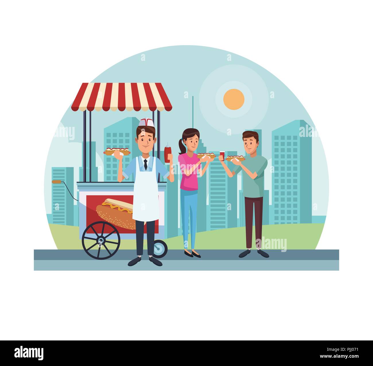 Fast food restaurant customers Stock Vector Images - Alamy