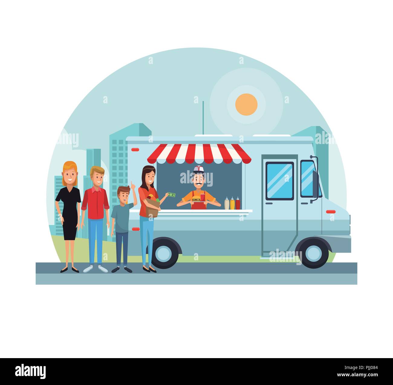 Food truck menu people Cut Out Stock Images & Pictures - Alamy