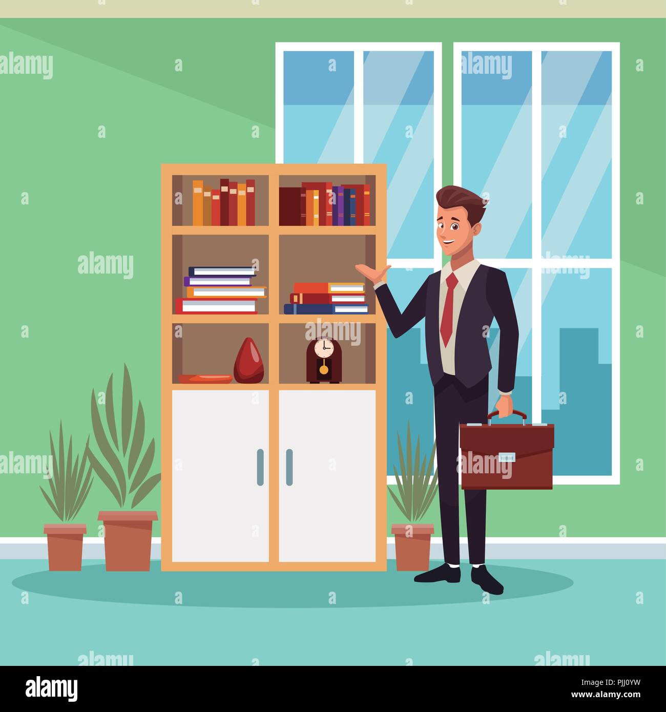 Businessman working cartoon Stock Vector Image & Art - Alamy
