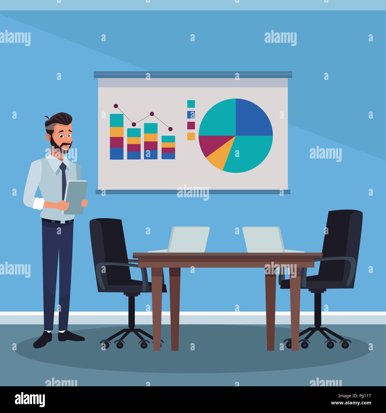 Businessman working cartoon Stock Vector Image & Art - Alamy