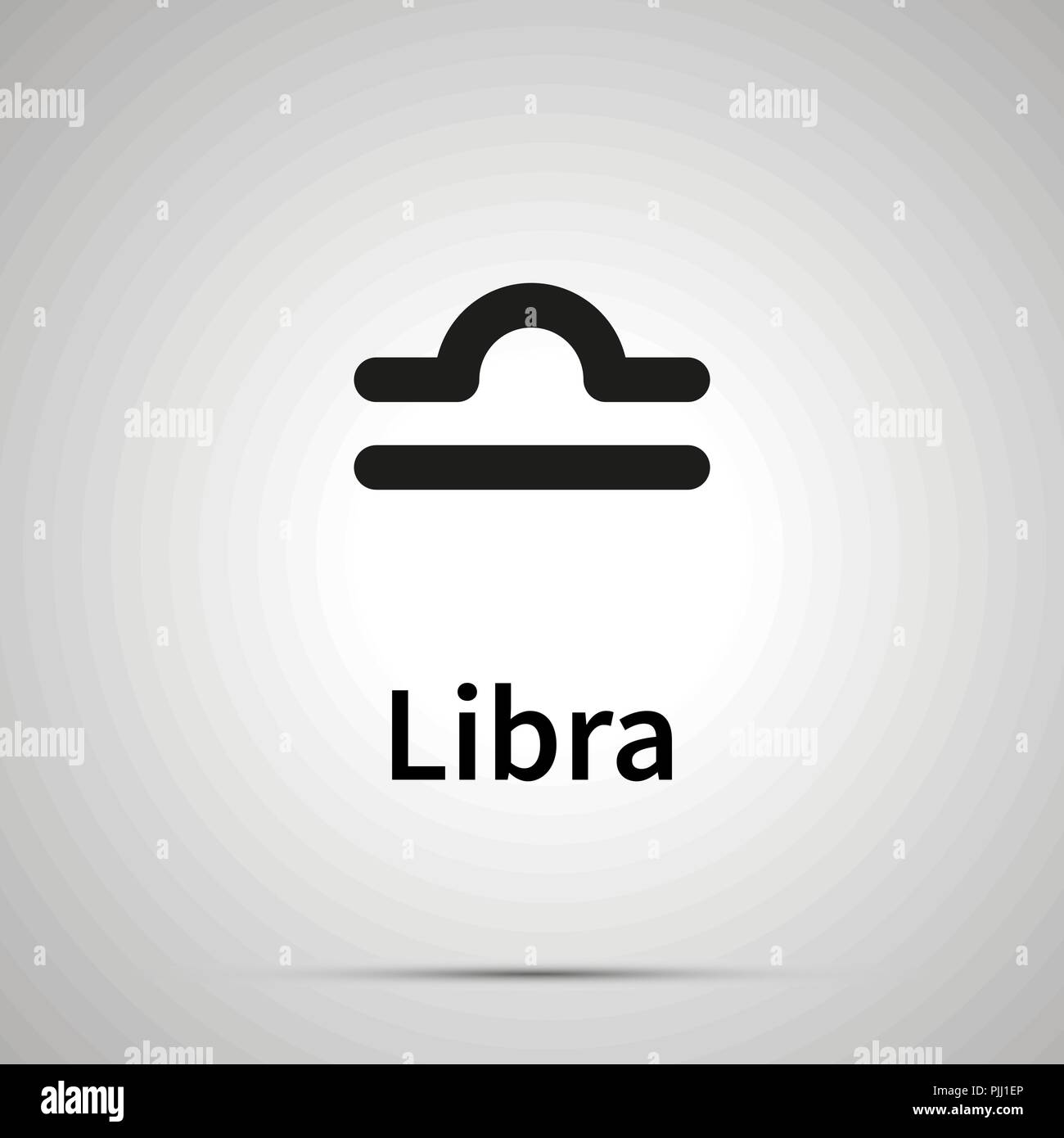 Libra astronomical sign, simple black icon with shadow on gray Stock ...