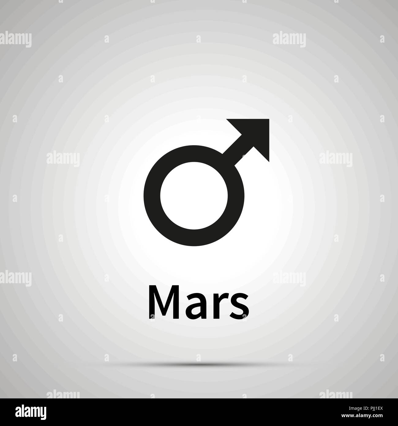 Mars astronomical sign, simple black icon with shadow Stock Vector ...