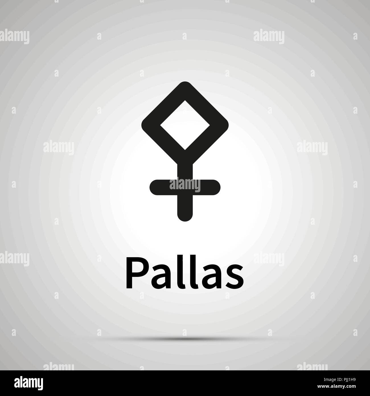 Pallas astronomical sign, simple black icon with shadow Stock Vector ...