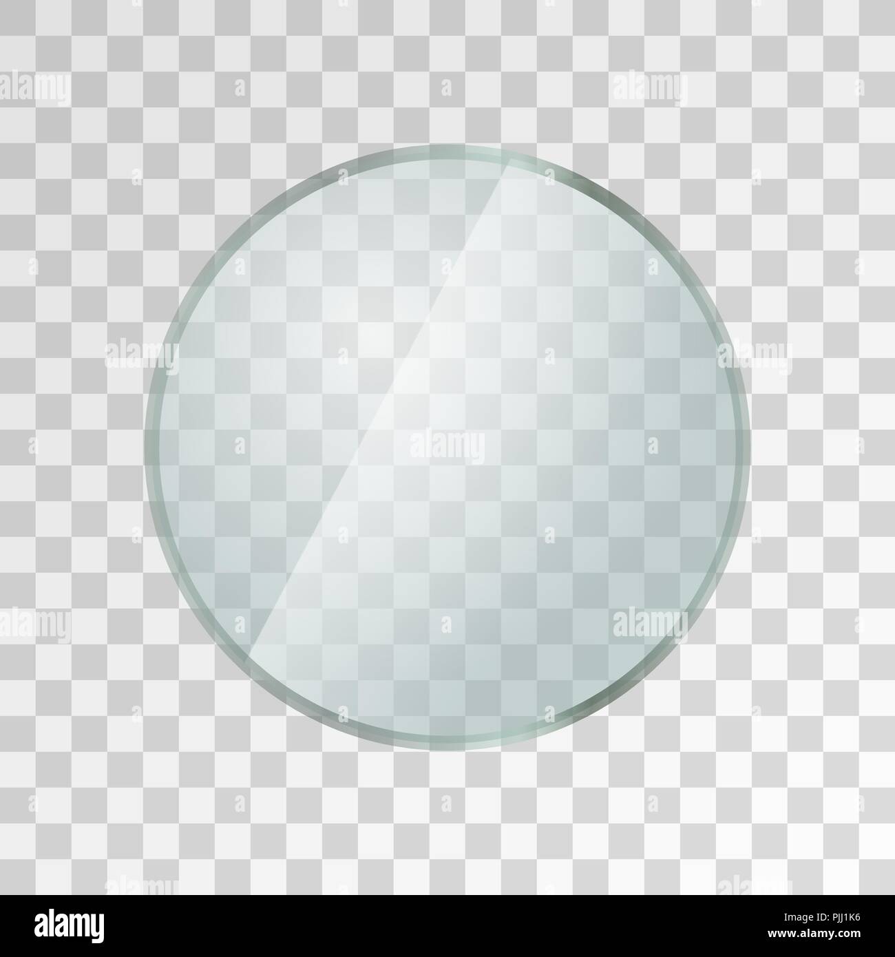 Realistic glossy round glass plate on transparent Stock Vector Image ...