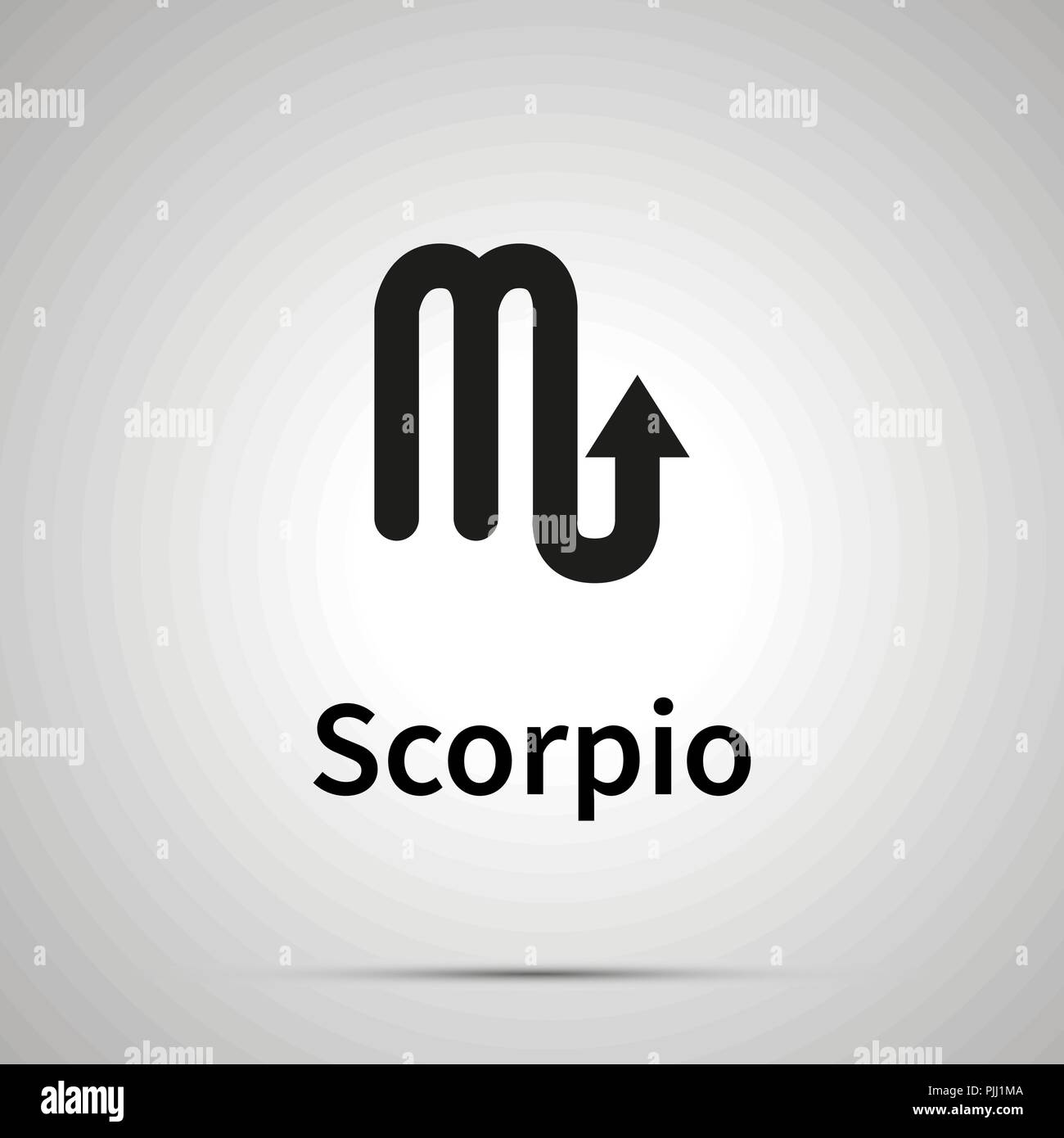 Scorpio astronomical sign, simple black icon with shadow Stock Vector ...