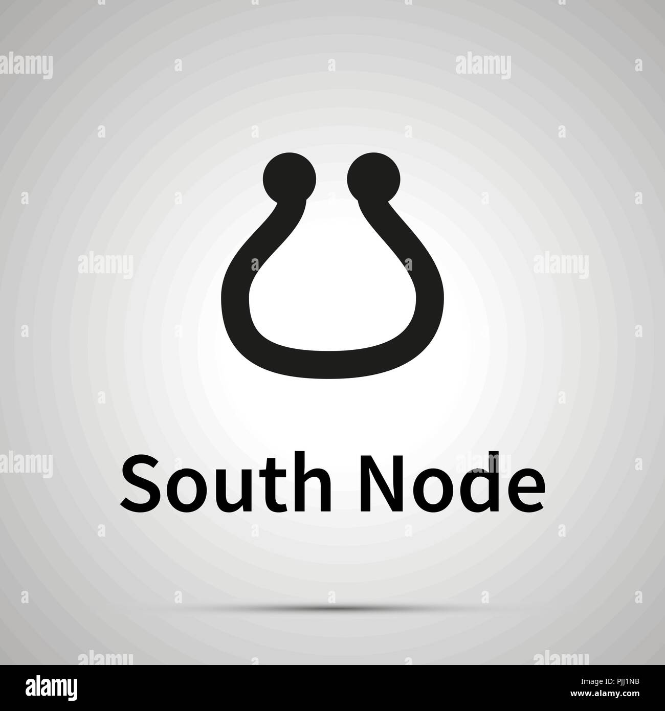 South Node astronomical sign, simple black icon with shadow Stock ...