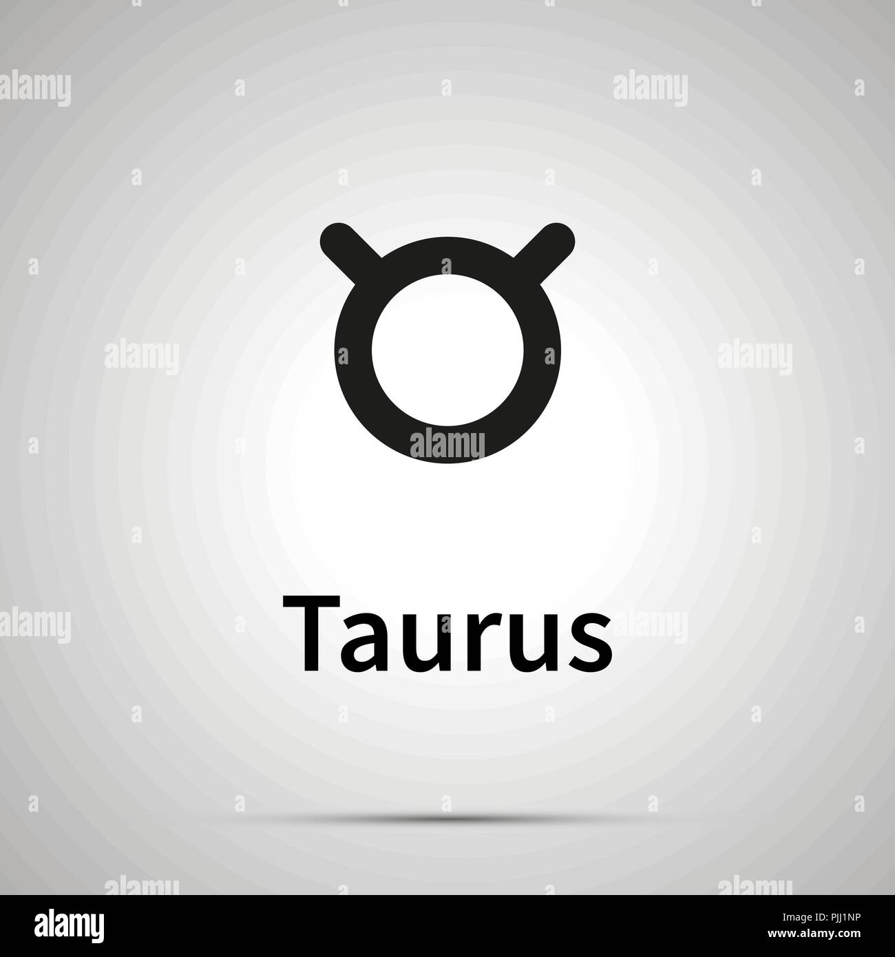 Taurus astronomical sign, simple black icon with shadow on gray Stock ...