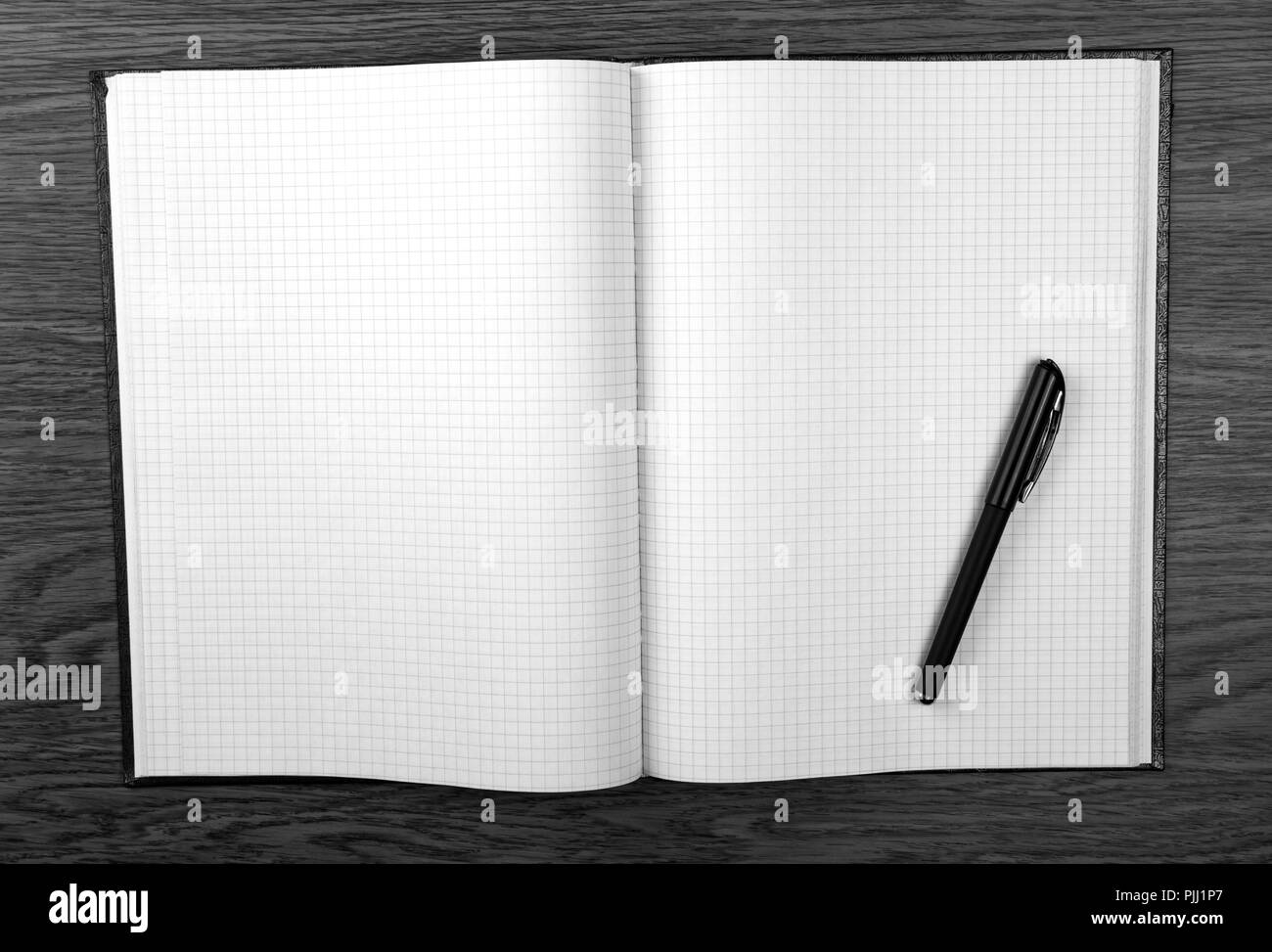 Top view notebook on wooden texture. Concept for education and business ...