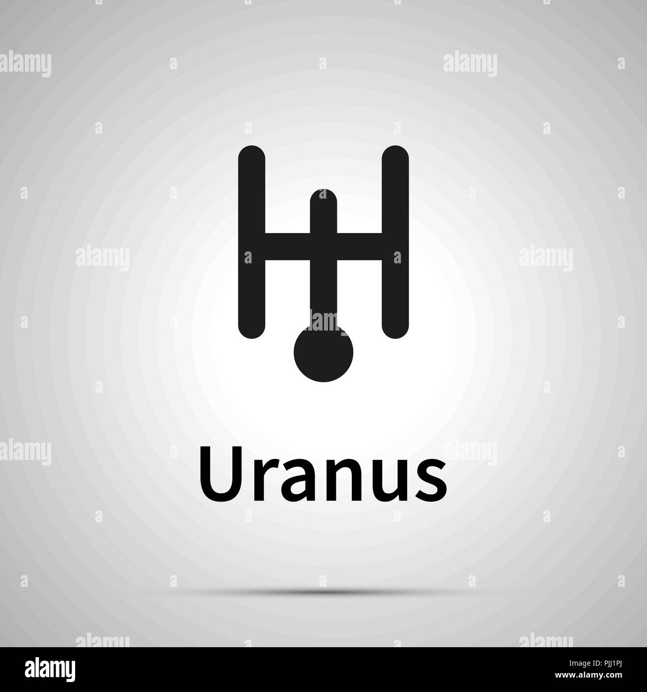 Uranus astronomical sign, simple black icon with shadow Stock Vector ...