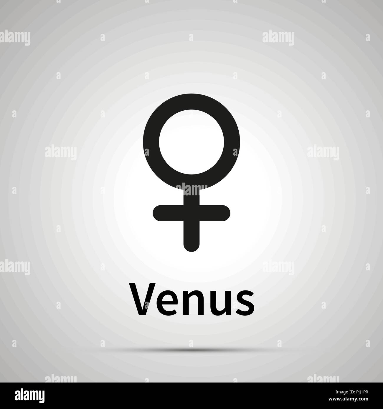 Venus astronomical sign, simple black icon with shadow Stock Vector ...