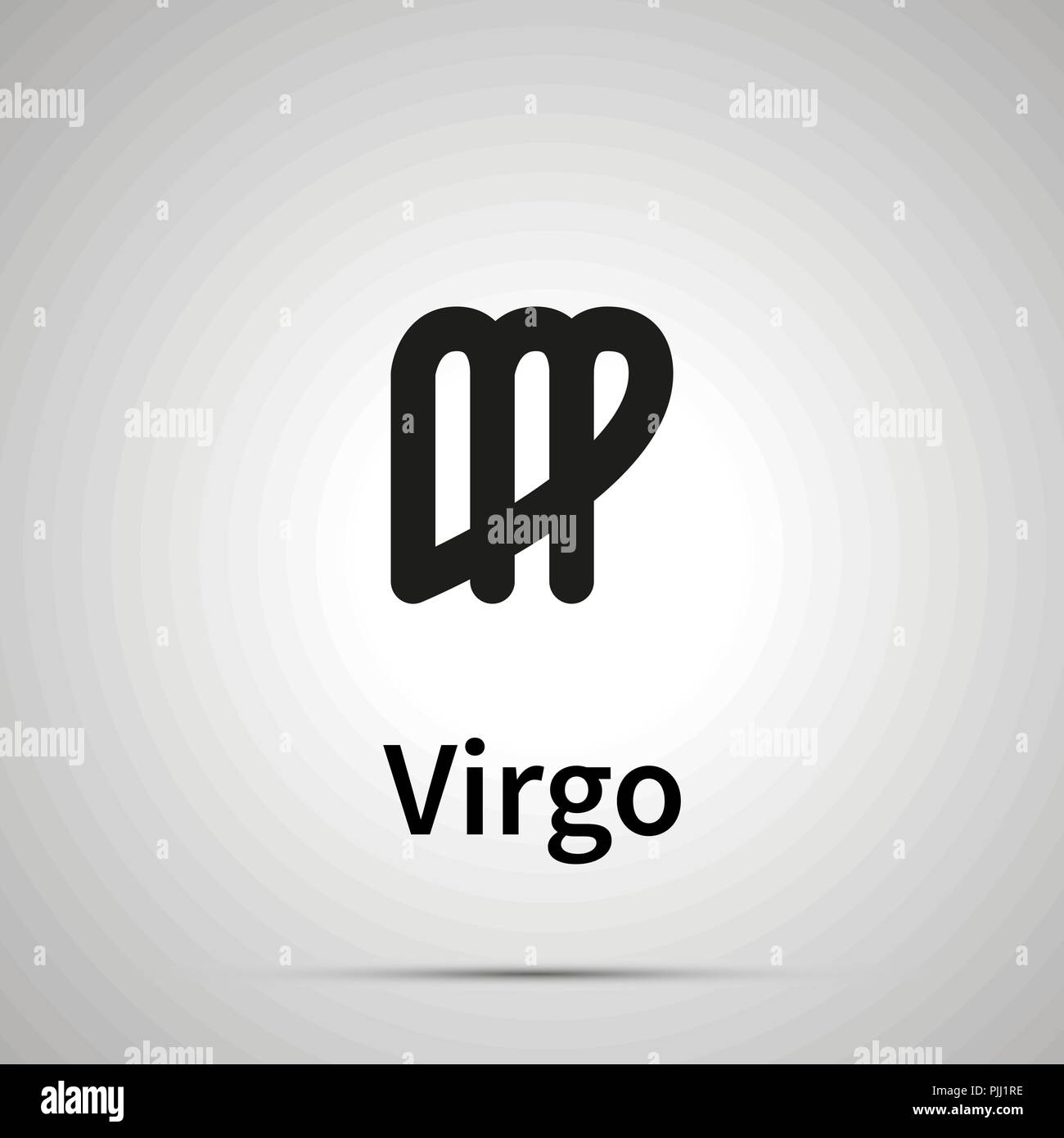 Virgo astronomical sign, simple black icon with shadow Stock Vector ...