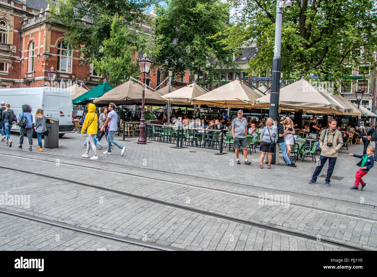 Terrace At The Leidseplein Square At Amsterdam The Netherlands 2018 ...
