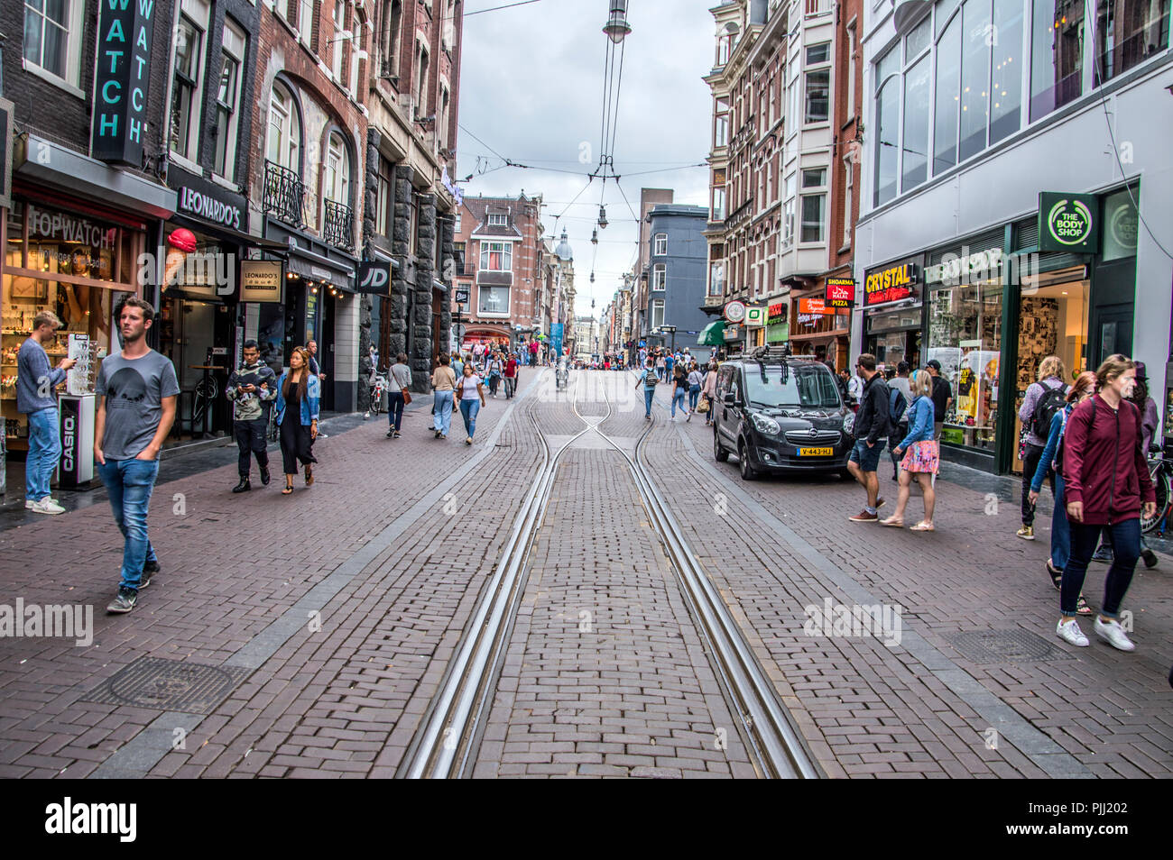 The Leidsestraat Street At Amsterdam The Netherlands 2018 Stock Photo ...