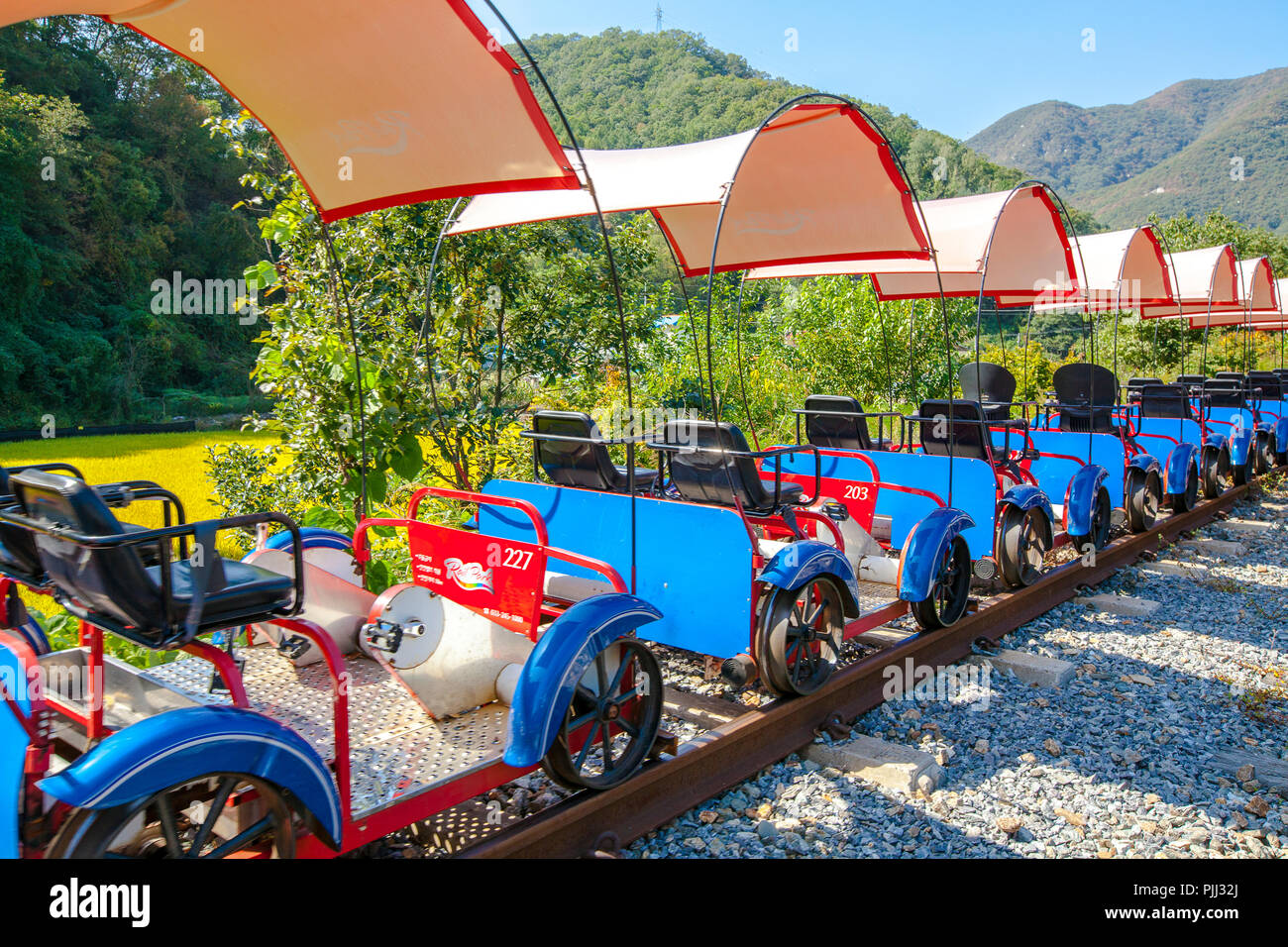 Chuncheon, Gangwon-do / South Korea: Gangchon Rail Bike Park Stock Photo - Alamy