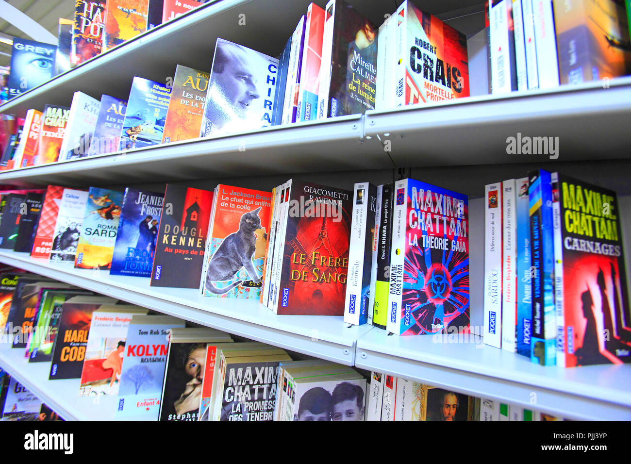 France, supermarket book department Stock Photo - Alamy