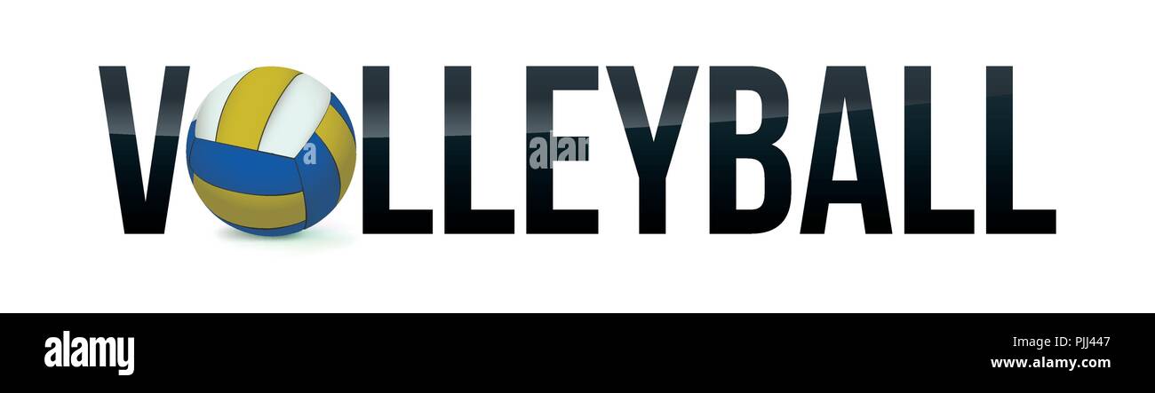 The word VOLLEYBALL and ball concept illustration. Vector EPS 10 ...