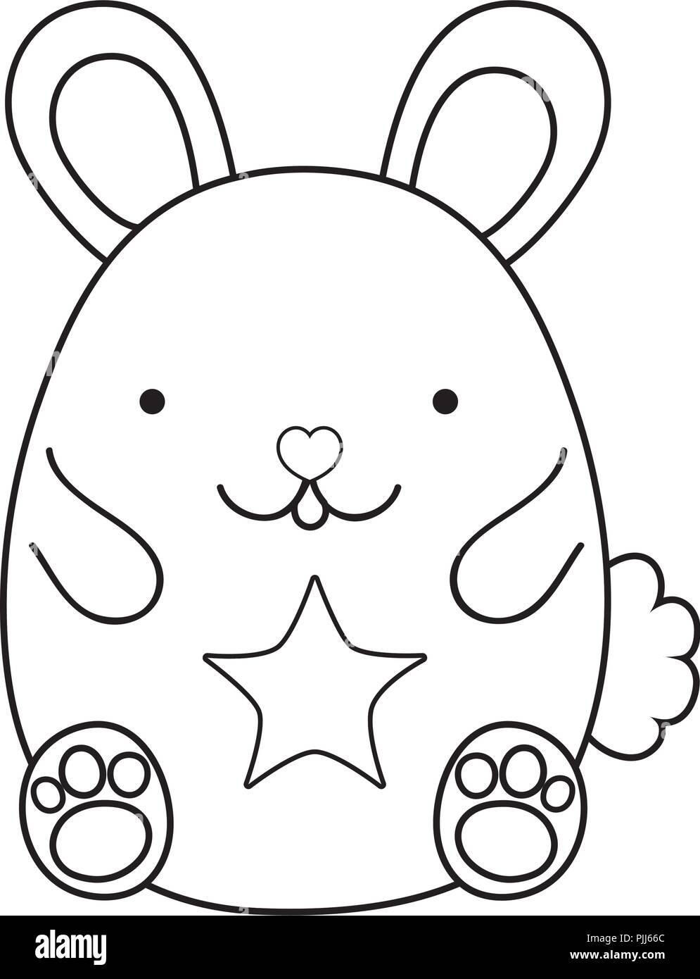 line cute male mouse animal with star Stock Vector Image & Art - Alamy