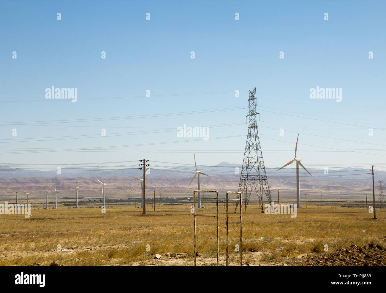 photo for fields of wind turbines in nishapur city in Islamic Republic ...
