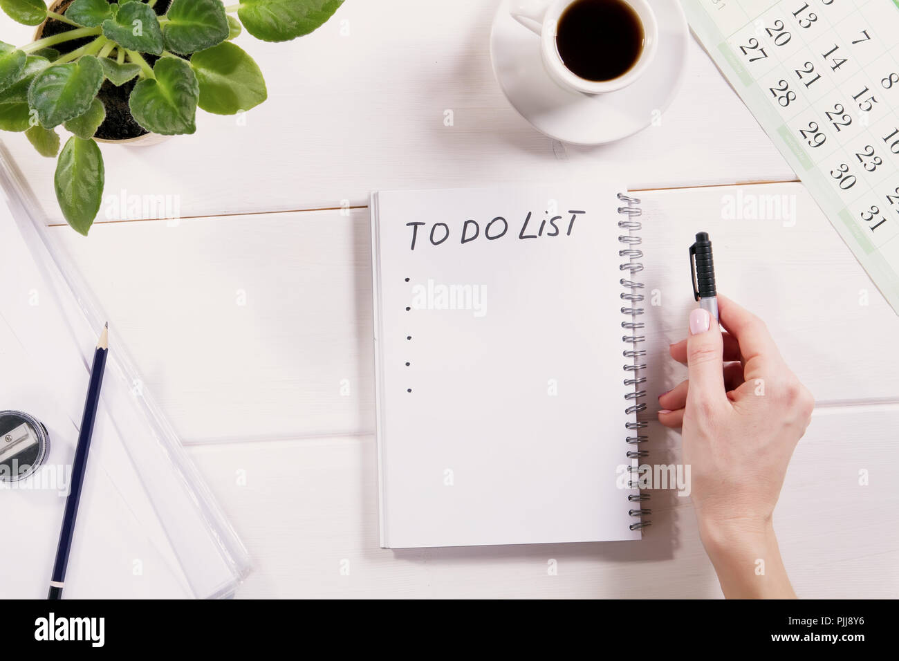 To do list written in a notebook Stock Photo - Alamy
