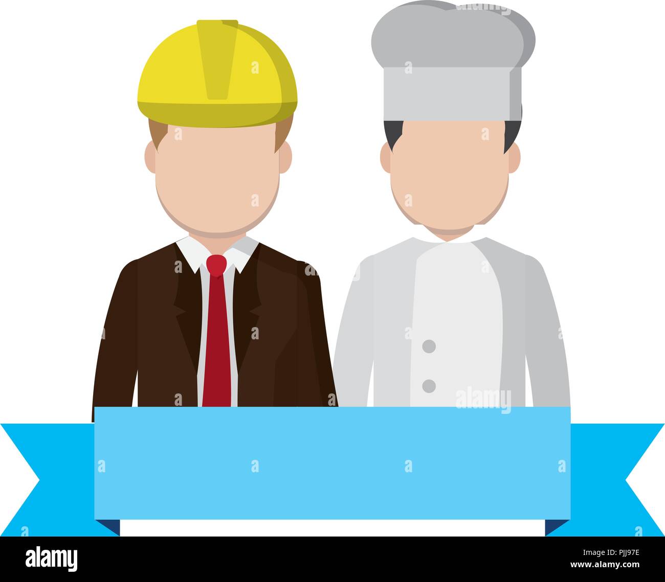 chef hat and businessman helmet with ribbon Stock Vector Image & Art ...